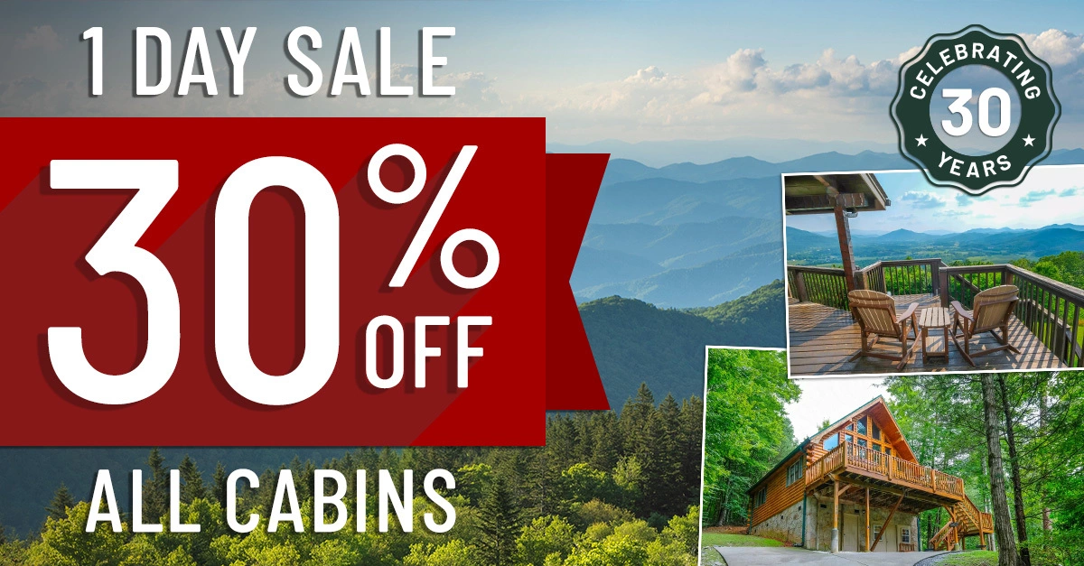 Annual 1 Day Cabin Sale - 30% Off